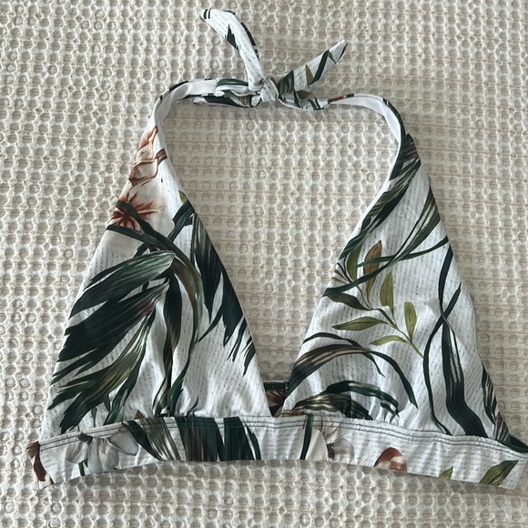 Swim | Large Palm Tree Tropical Halter Top Bikini Swim Summer Green ...